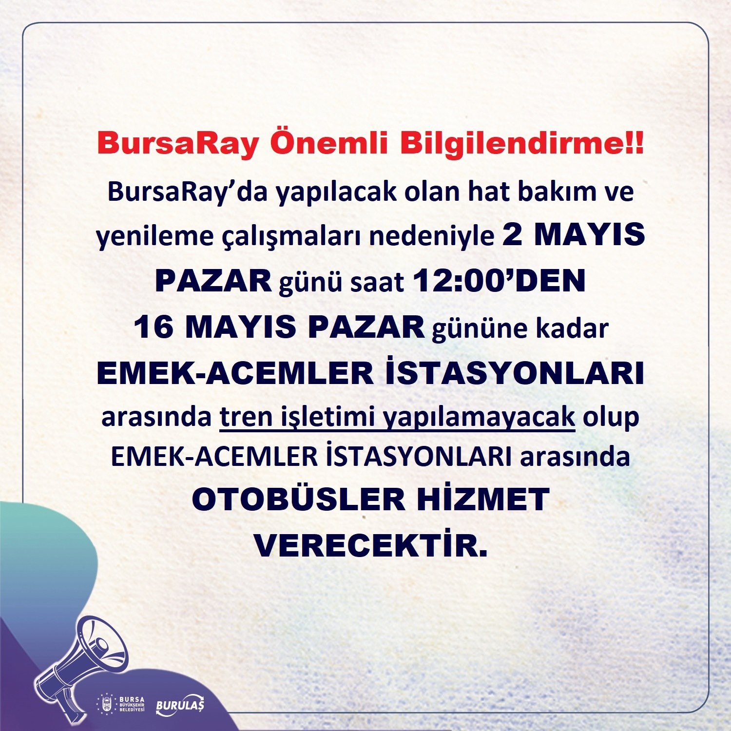 Kısıtlamada Bursaray seferlerine düzenleme geliyor - Bursa Haberleri