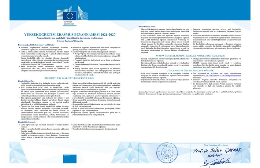 ETÜ, ECHE kalite sertifikası ile akredite edildi - Erzurum Haberleri