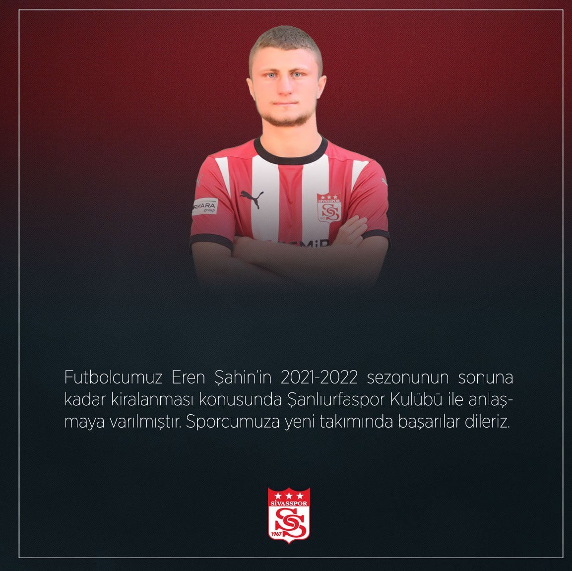 Eren Şahin, Şanlıurfaspor’a transfer oldu - Sivas Haberleri